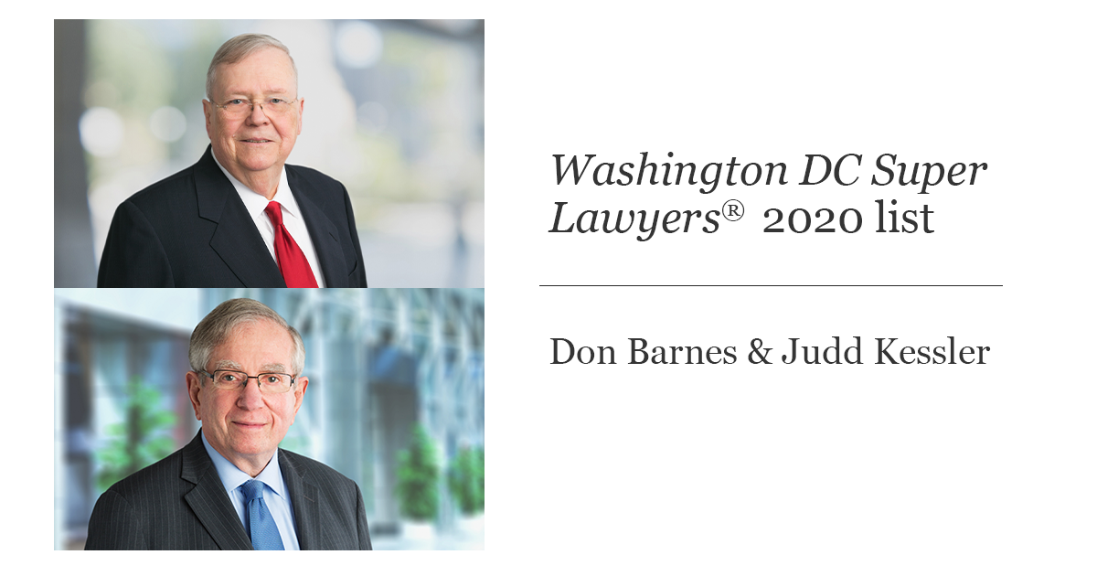 Barnes and Kessler recognized by Washington DC Super Lawyers®