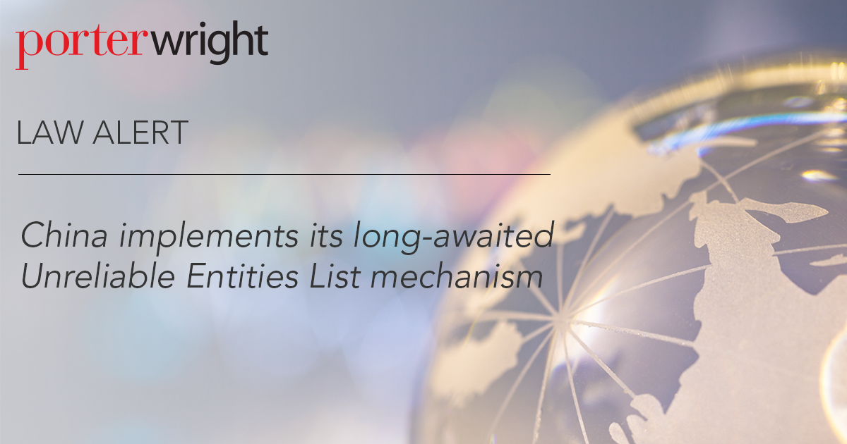 China implements its long-awaited Unreliable Entities List mechanism