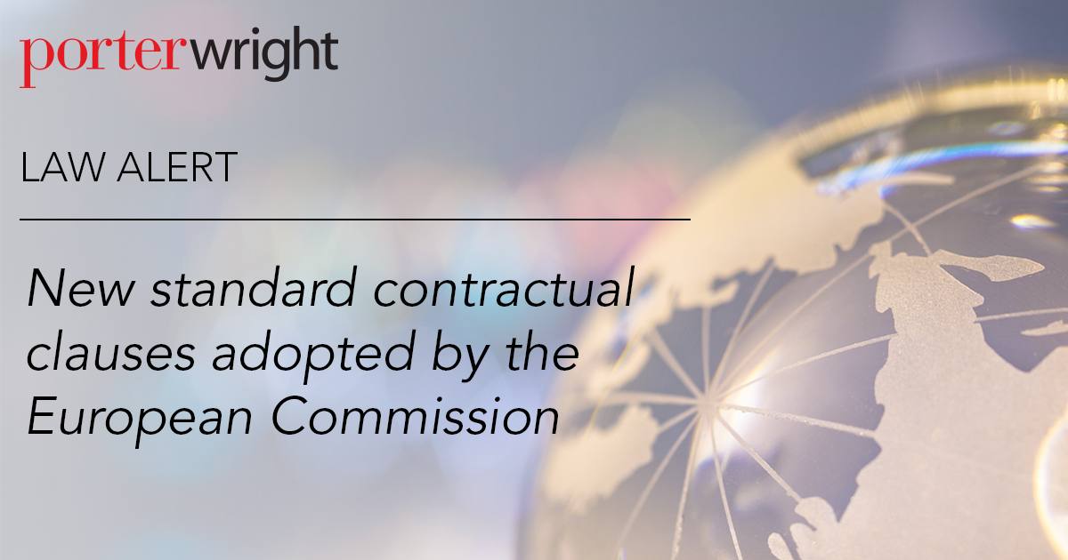 New standard contractual clauses adopted by the European Commission