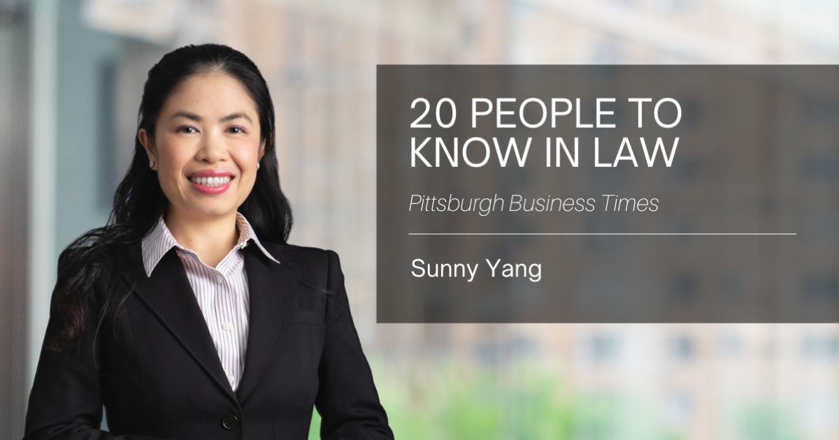 Sunny Yang named to “People to Know in Law” list