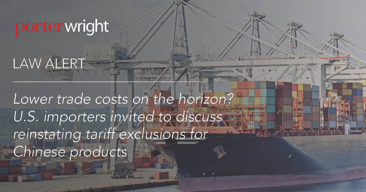 Lower trade costs on the horizon? U.S. importers invited to discuss ...
