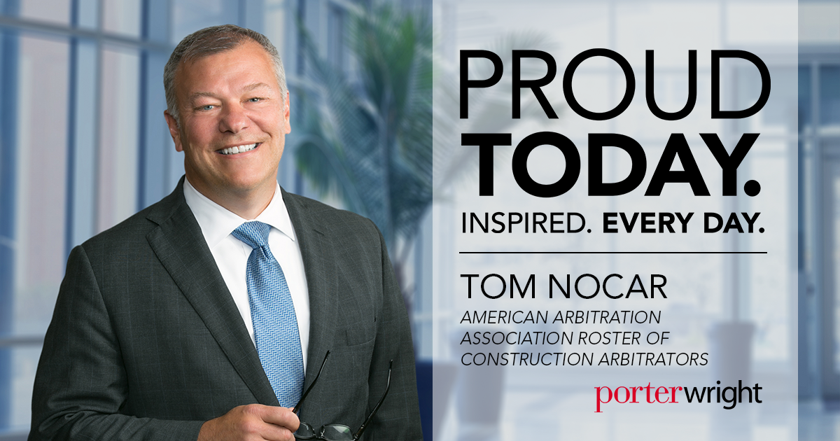 Tom Nocar certified as construction arbitrator through AAA