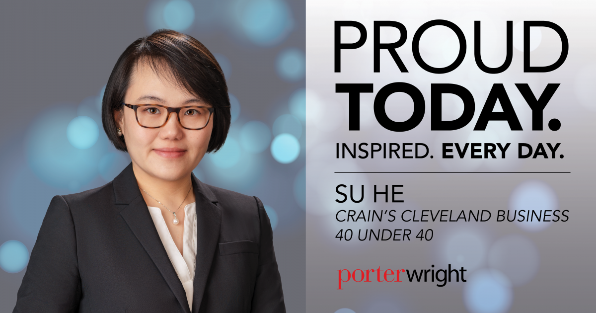 Su He featured in Crain’s Cleveland Business 40 Under 40 Awards section